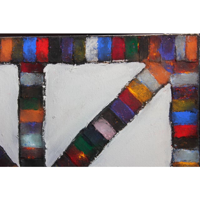 1990s Contemporary "Cross Tracks 7" Geometric Color Wheel Painting ...