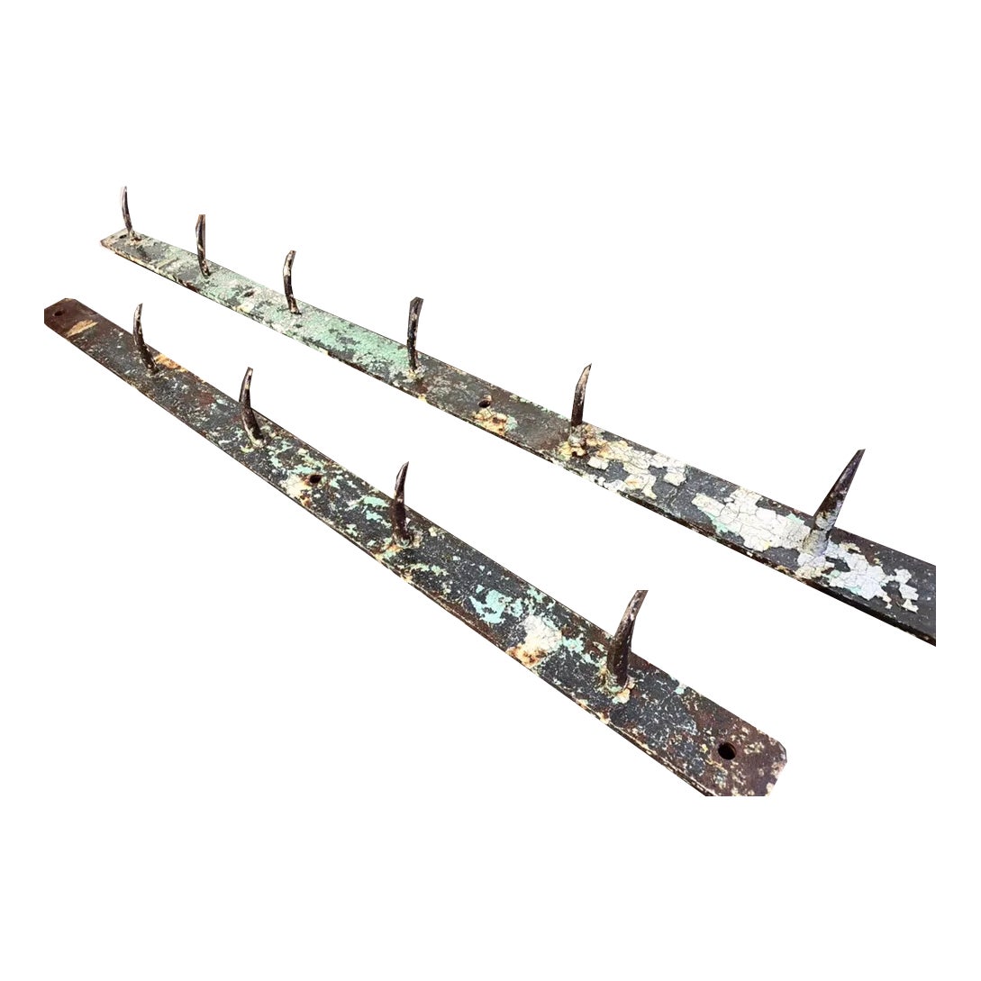 Antique Industrial Wrought Iron Butchers Shop Meat Rack, 1900s, Set of ...