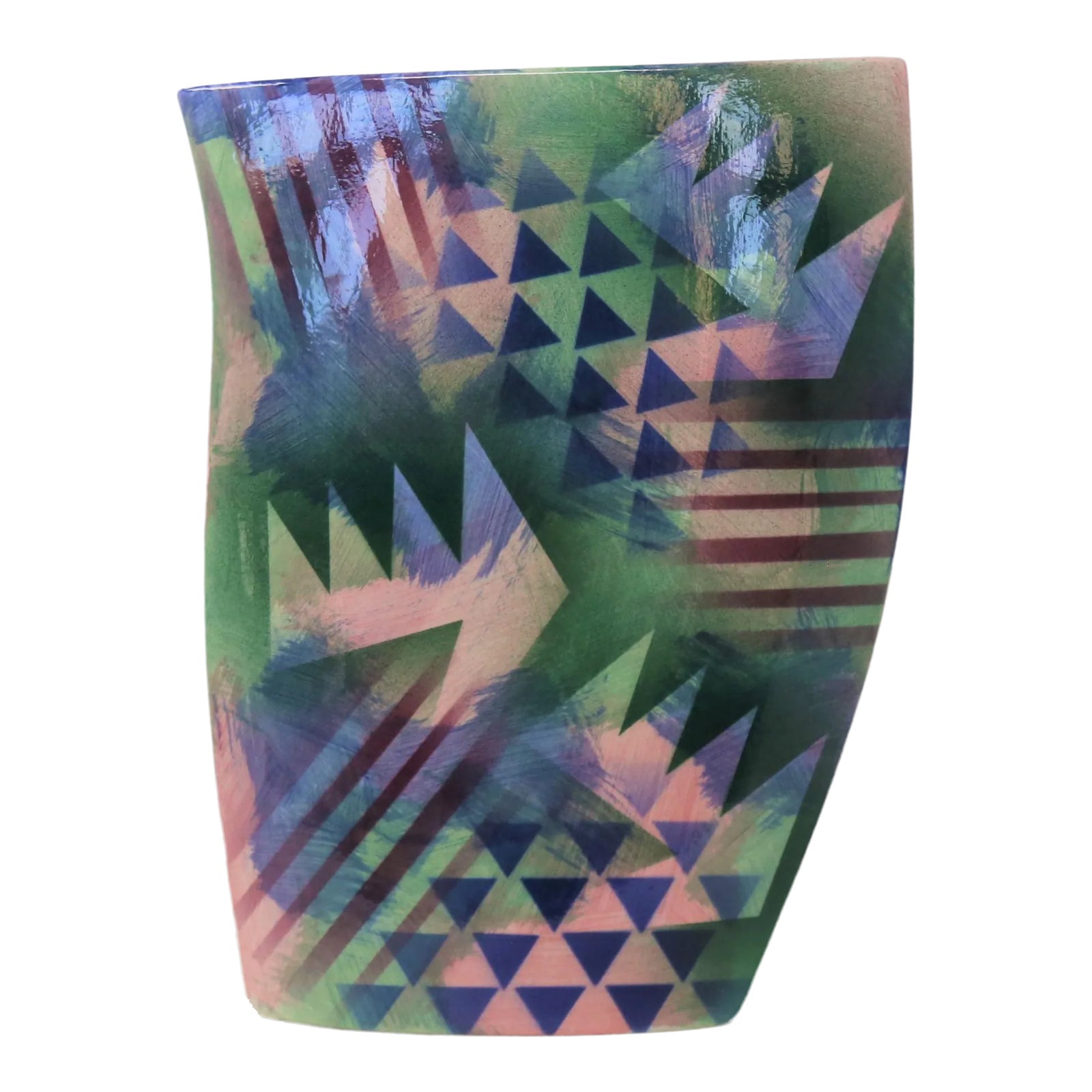 Geometric Ceramic Vase | Chairish