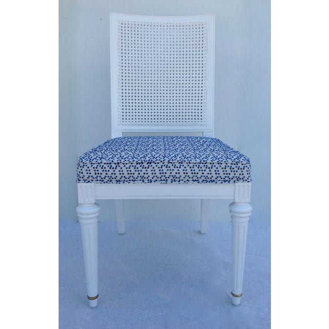 Vintage White Neoclassical Double-Caned, Straight-Back Dining Chairs ...
