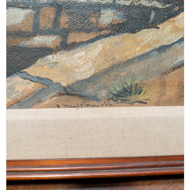 Mid-Century Modern Abstract Landscape Watercolor Painting by Beatrice ...