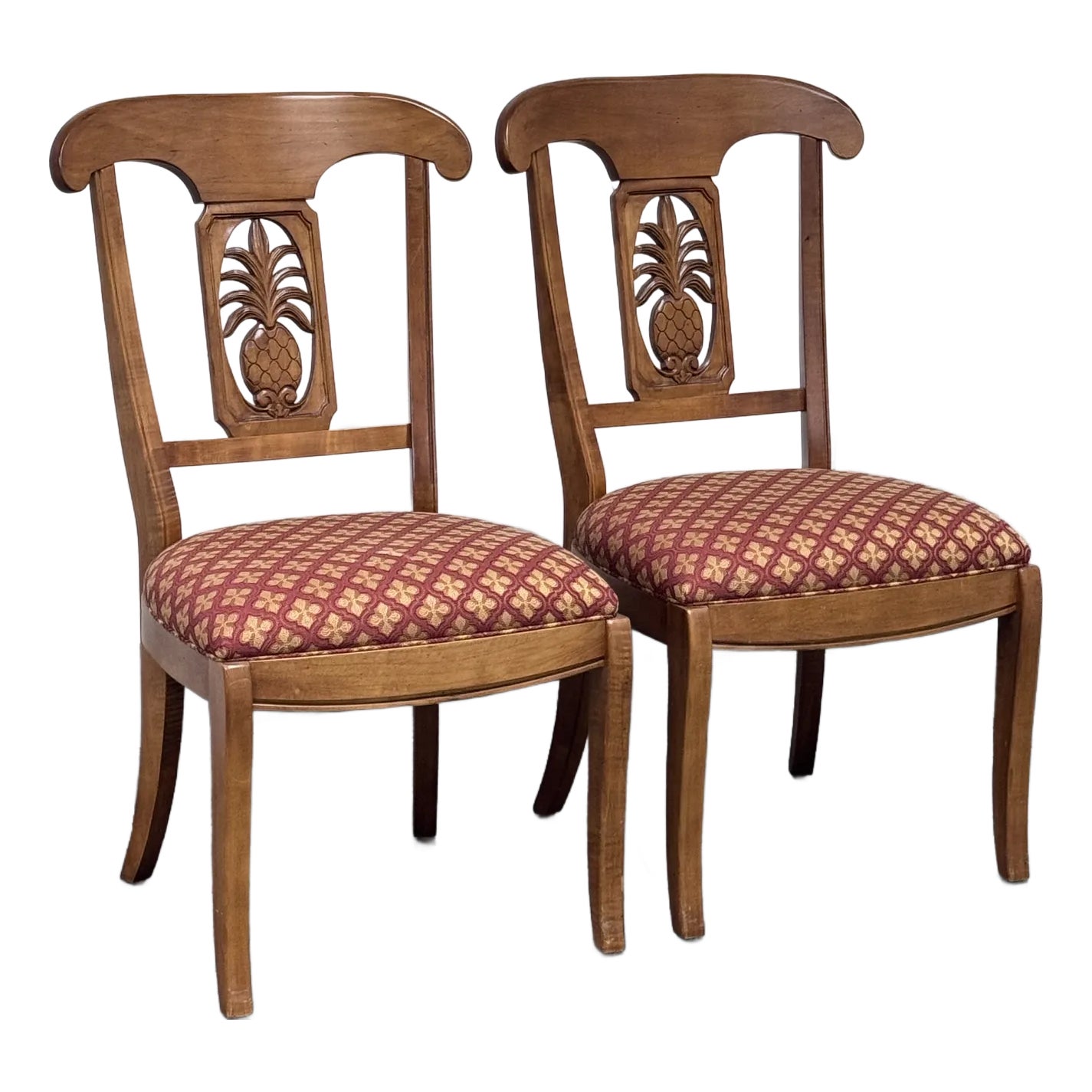 Ethan Allen Legacy Collection Pineapple Dining Side Chairs, a Pair ...