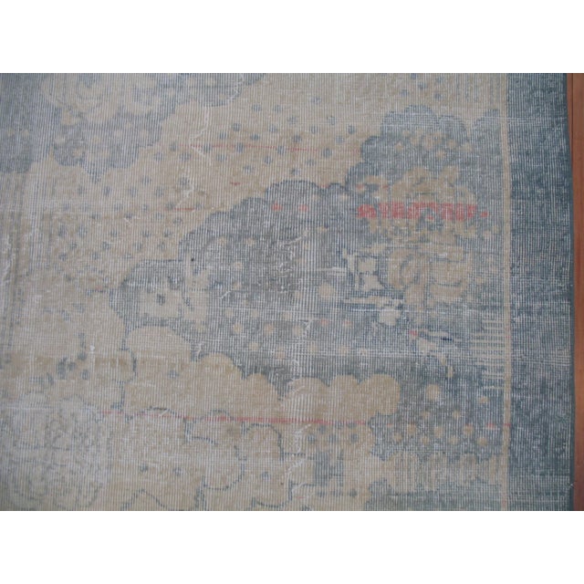White & Blue Turkish Pictorial Rug - 6'6'' X 10'3' | Chairish