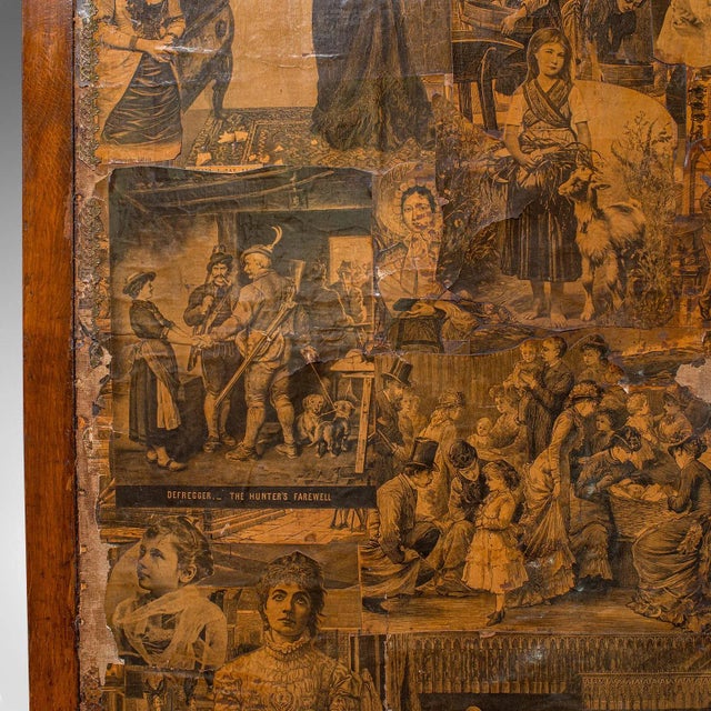 1850's Antique 3 Fold Scrap Screen | Chairish