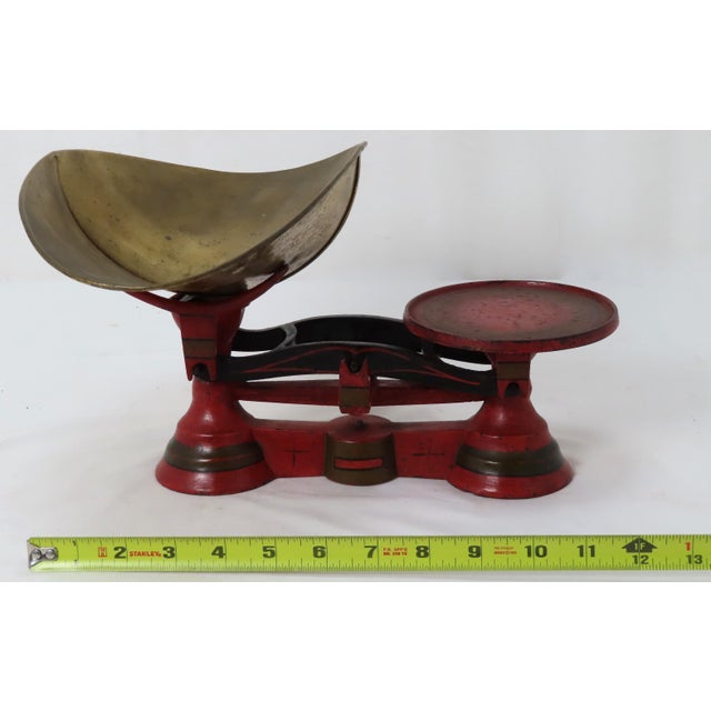 Small Antique American Cast Iron & Brass Confectionery Balance Scale ...