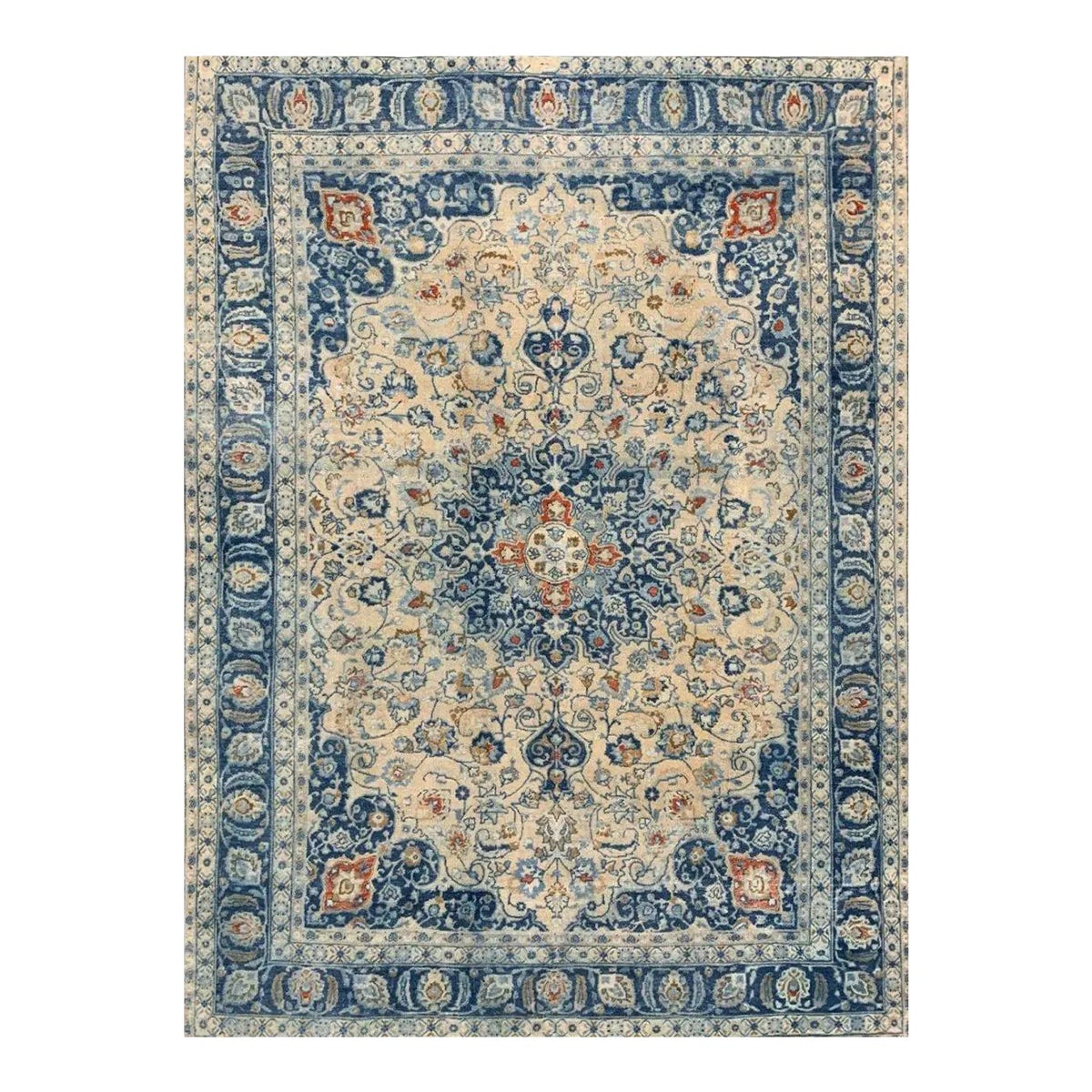 1950s Vintage Old Persian Mashad Area Rug 8x11 | Chairish