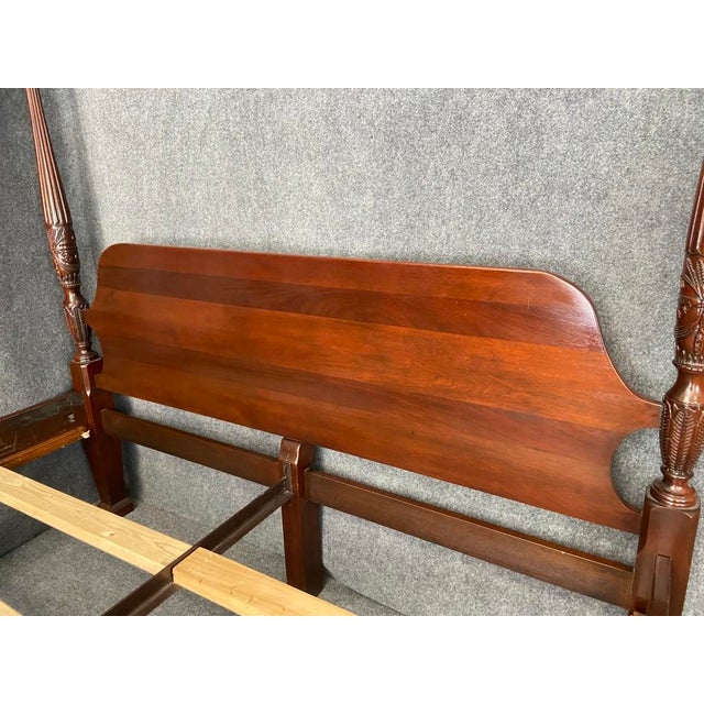 Late 20th Century King Size Wheat Carved Poster Bed Frame | Chairish