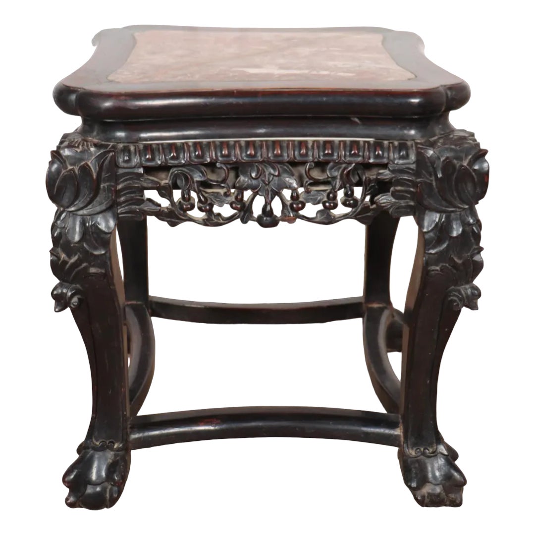 Chinese Carved Side Table, 1890s | Chairish