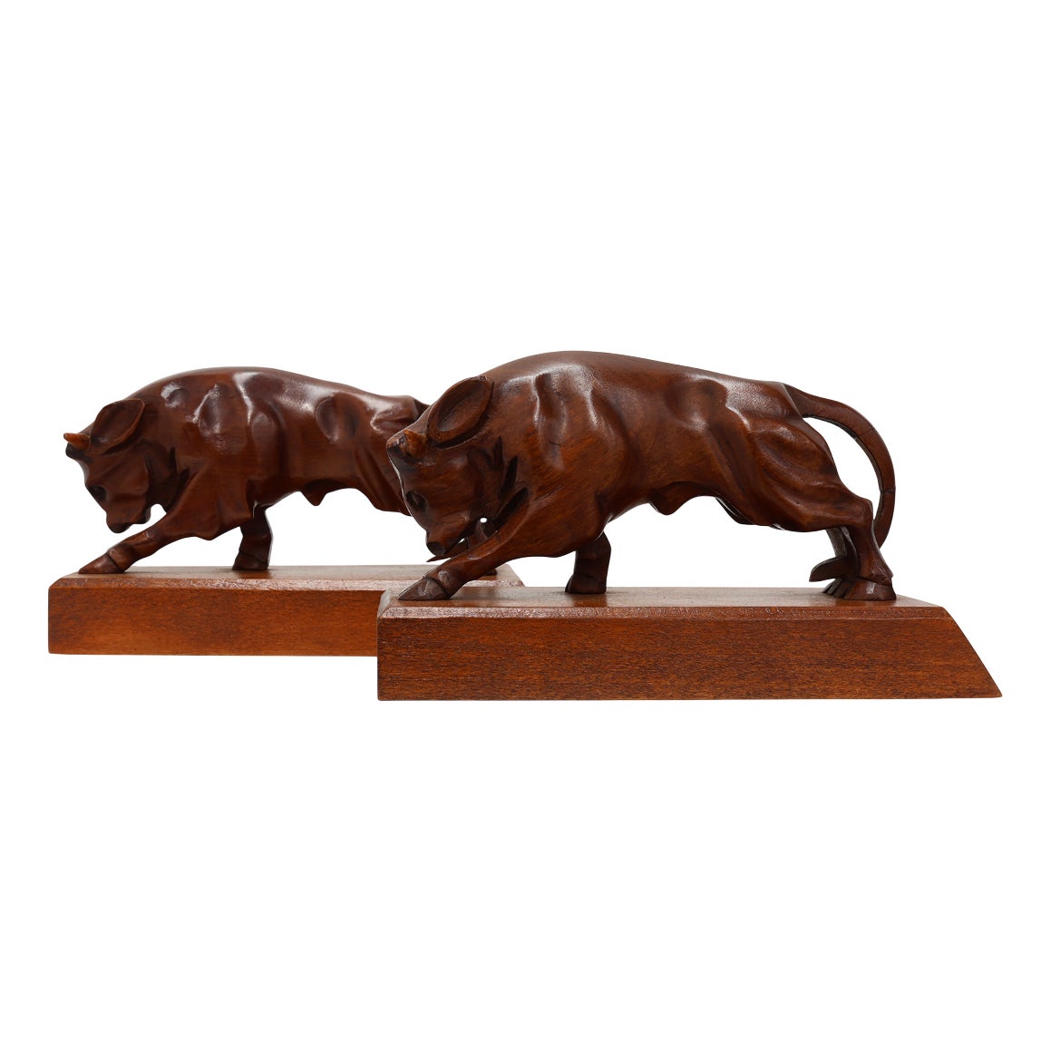 Art Deco Oak Bull Bookends, France, 1930s, Set of 2 | Chairish