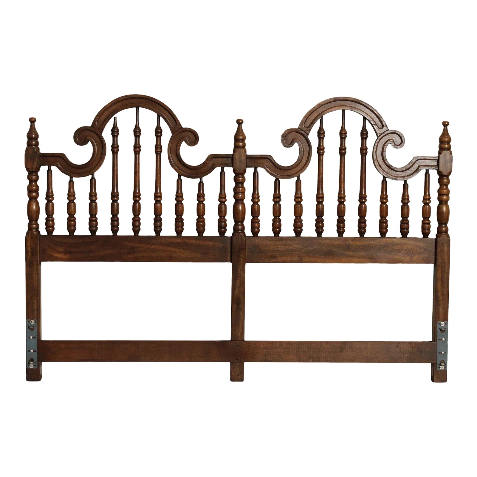 Spanish Revival Style Vintage Oak King Headboard | Chairish