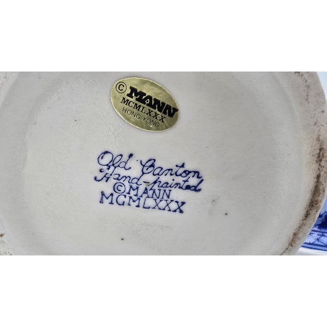 Vintage Seymour Mann Hong Kong Old Canton Hand Painted Blue & White ...