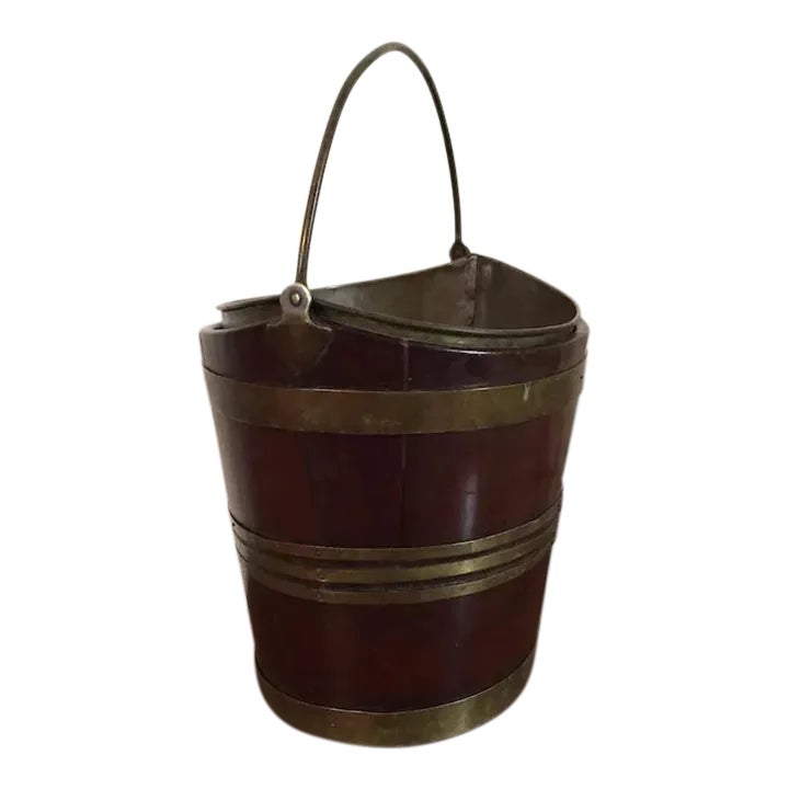 Early 19th Century English Regency Mahogany Peat Bucket with Brass ...