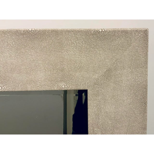 Jamie Young Organic Modern Beige Faux Shagreen Structure Wall Mirror ...