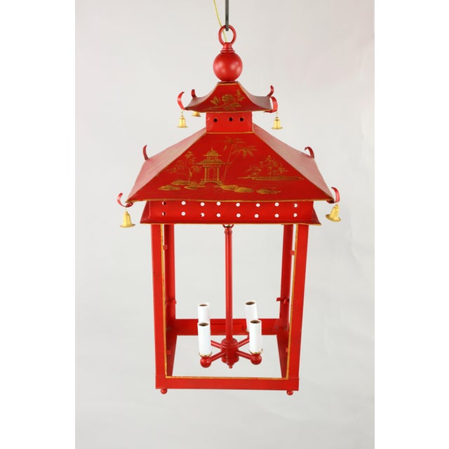 Chinoiseries Two-Tiers Pagoda Ceiling Chandelier. | Chairish