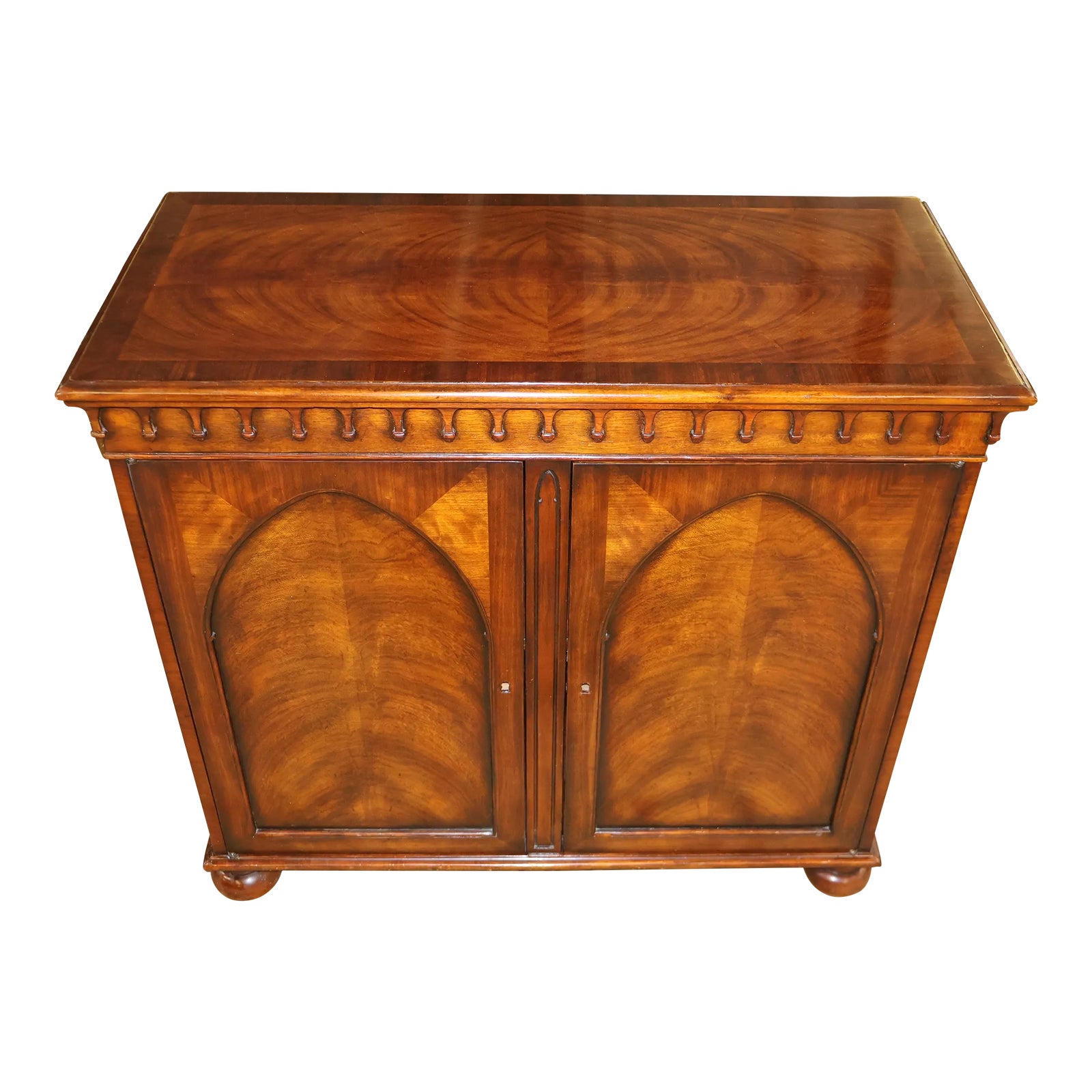 Theodore Alexander Flame Mahogany Regency Style Two Door Cabinet Chest Server | Chairish