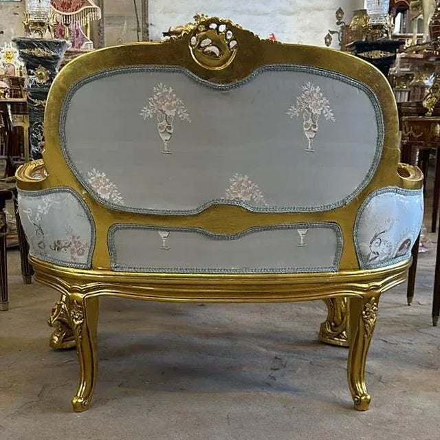 French Rococo Style Big Chair With Gold Details | Chairish