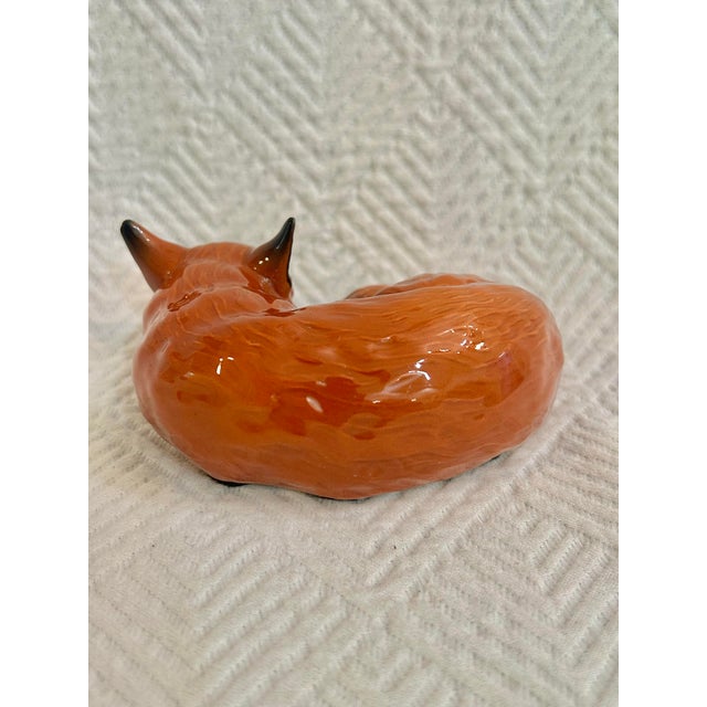 Mid 20th Century Beswick England Porcelain Curled Fox Figurine | Chairish