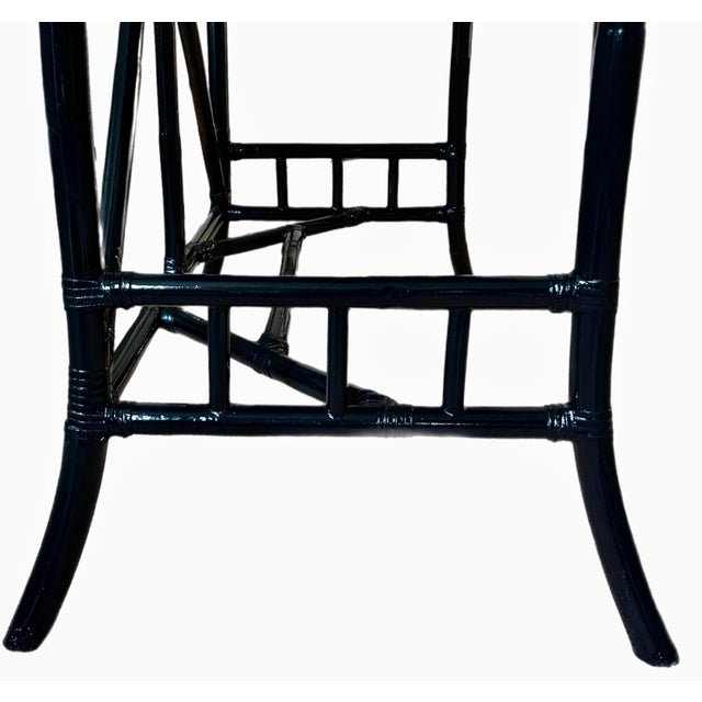 Palecek Coastal Palm Beach Chic Ebony Rattan and Bamboo Accent Table or ...