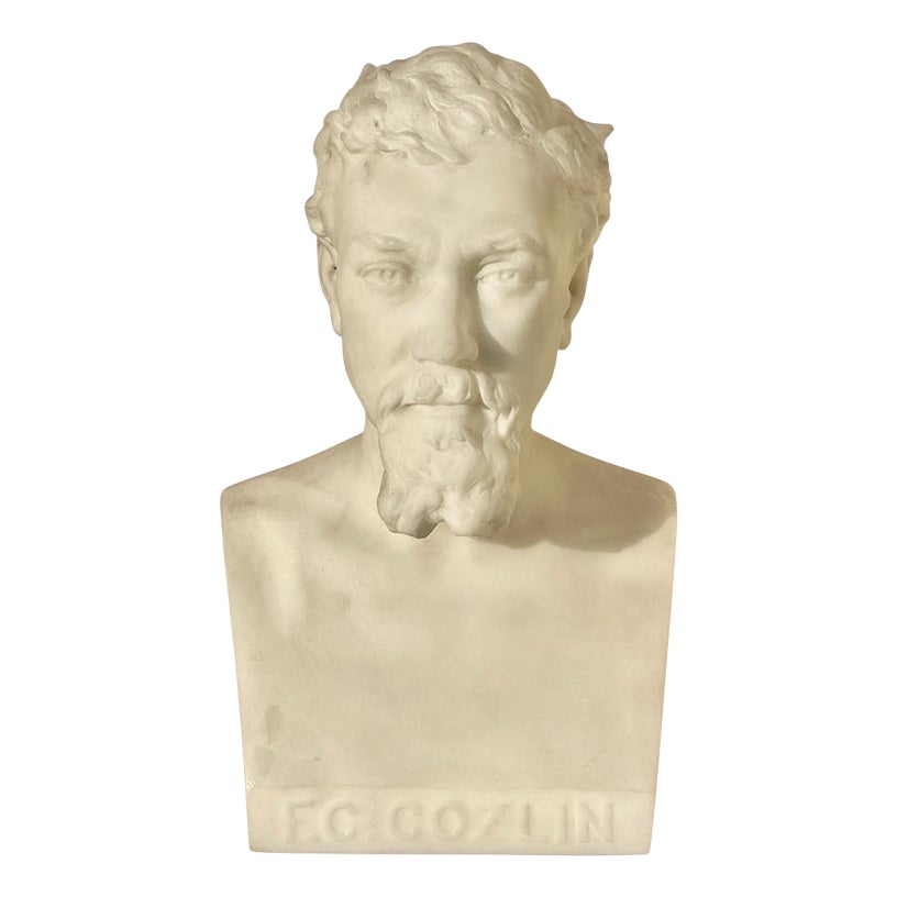 Joseph Hugues Fabisch Bust in Marble by J. Cozlin | Chairish