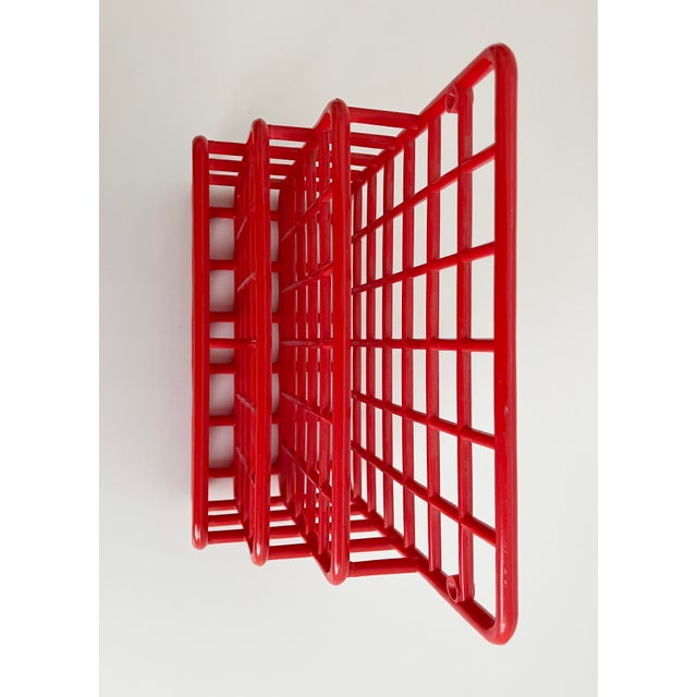 Vintage 1980s Yaffa Desk Organizer Red | Chairish