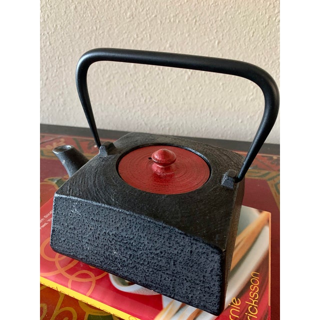 Modernist Square Postmodern Japanese Iron Tea Pot Teapot | Chairish