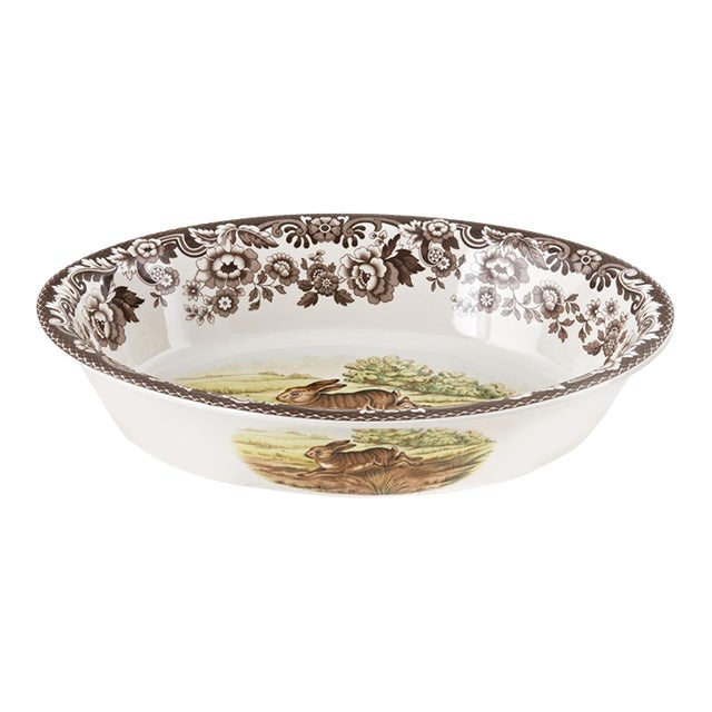 Spode Woodland Oval Rim Dish | Chairish