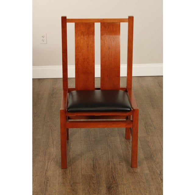 Thomas Moser Studio Crafted Pair of Cherry Slat Back Side Chairs | Chairish