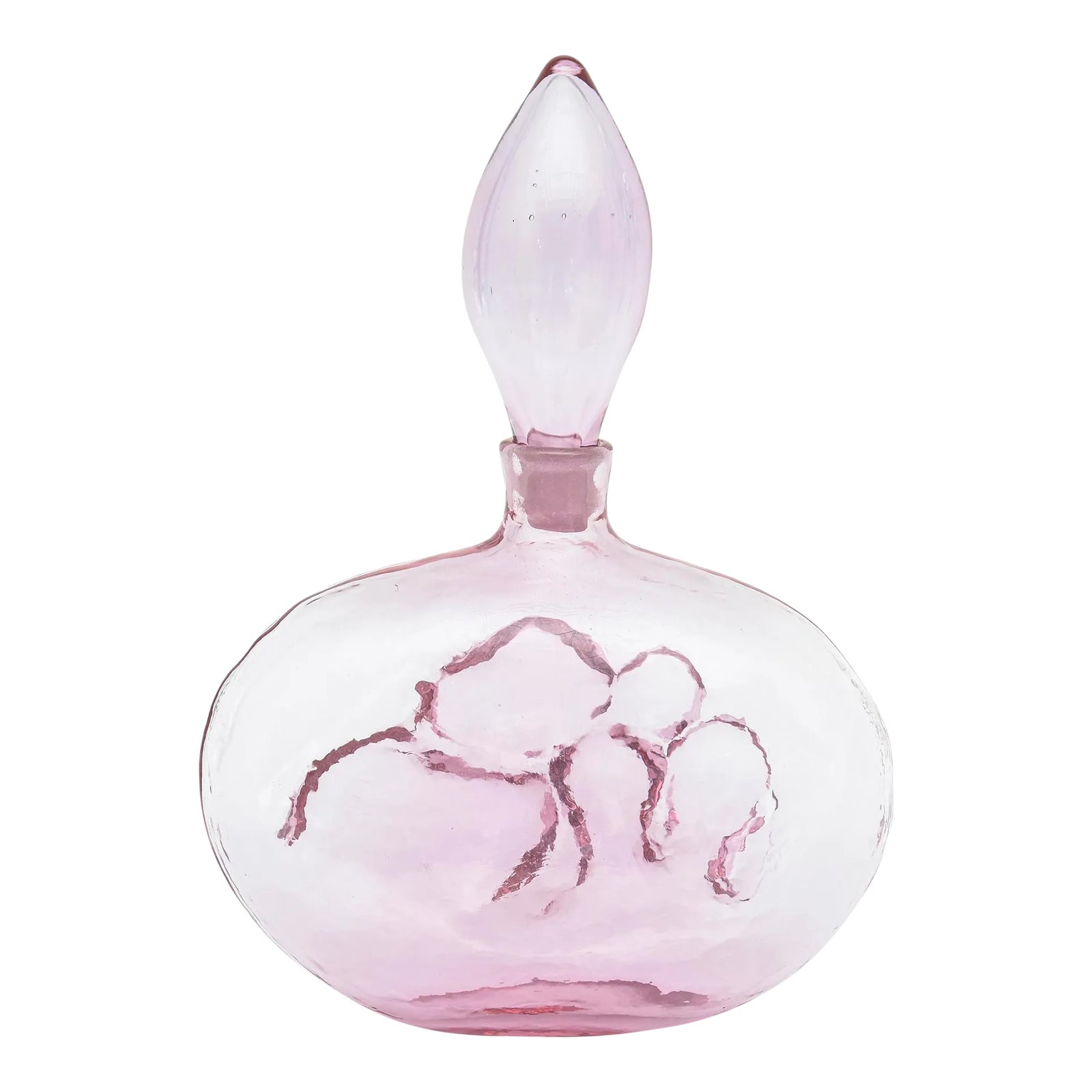 Vintage Blenko Light Purple Glass Decanter With Teardrop Stopper | Chairish