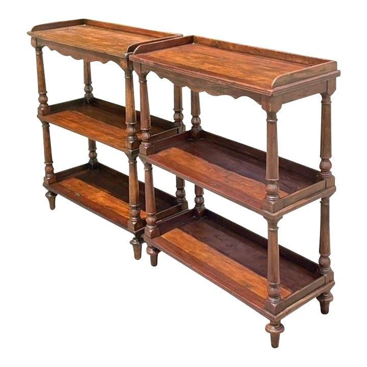 Vintage Boho Theodore Alexander Castle Bromwich Etagere - a Pair | Chairish