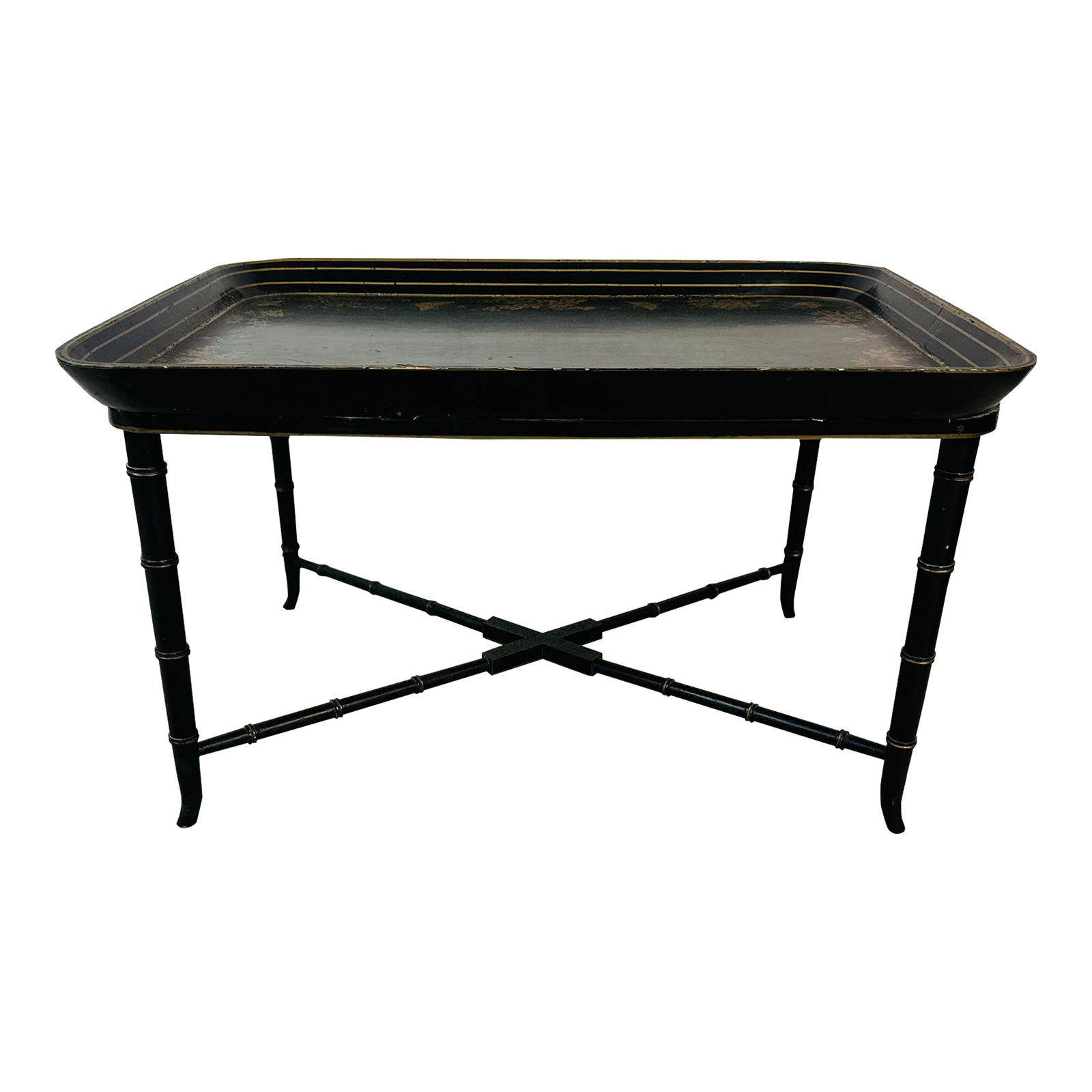 Vintage 2 Piece Tray Table | Chairish