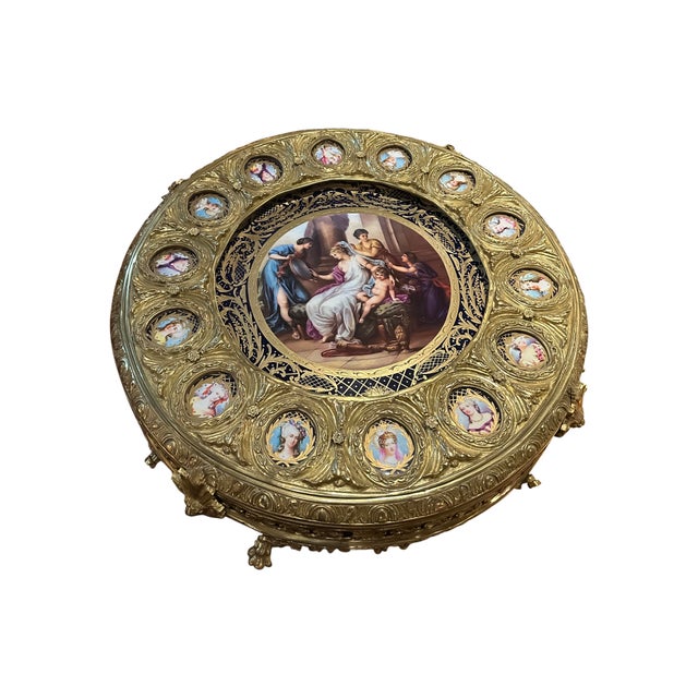 Napoleon III Style Porcelain Mounted Center Table | Chairish