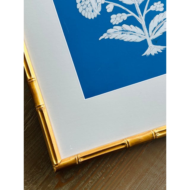 Original Hand-Painted Blue & White Abstract Floral Motif Painting ...