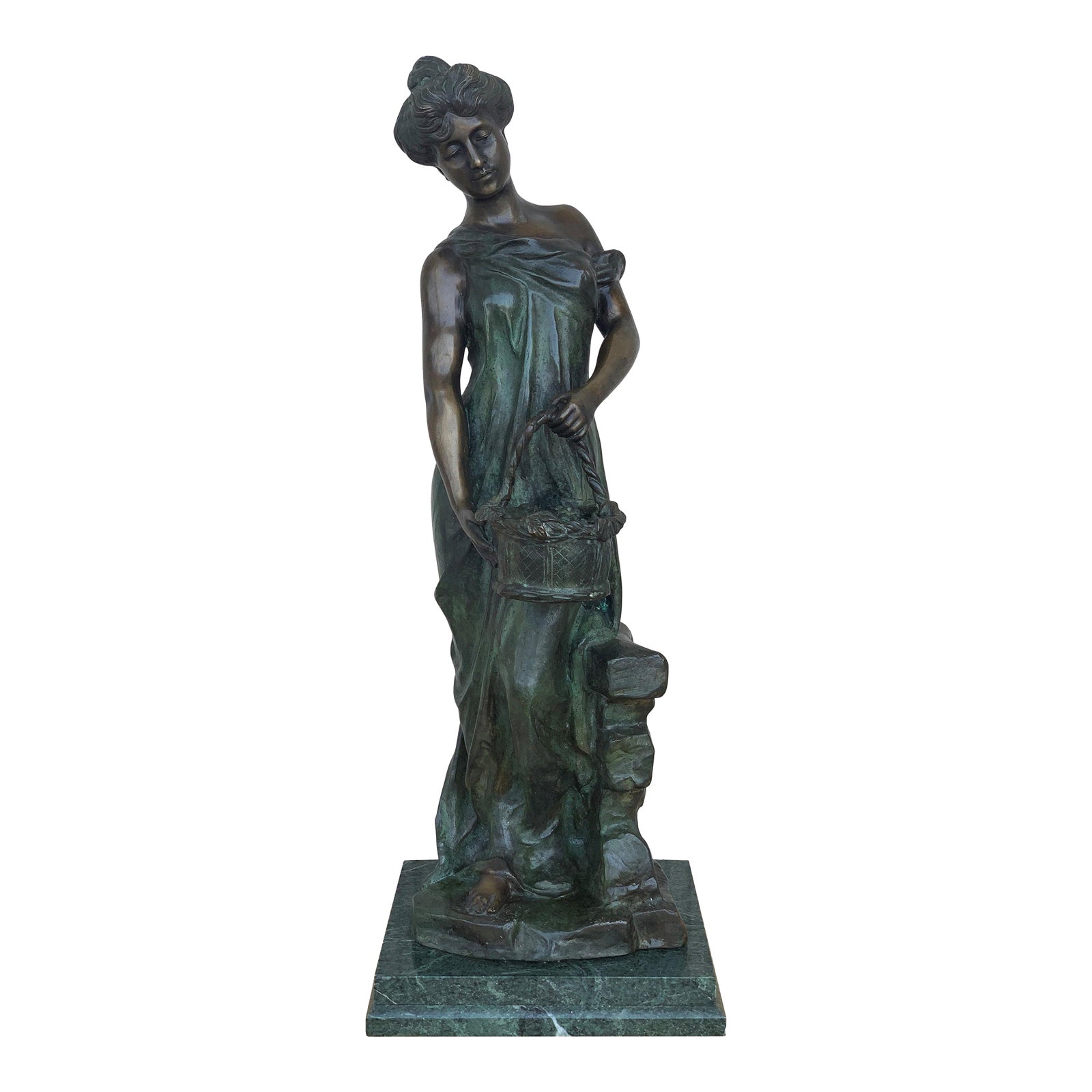 20th Century Cast Bronze Statue of a Nymph Signed by Ferdinando de Luca ...