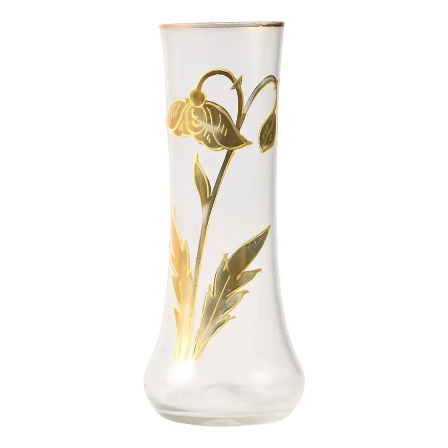 Bohemian Art Nouveau Glass Vase from Brothers Rachmann, 1890s | Chairish