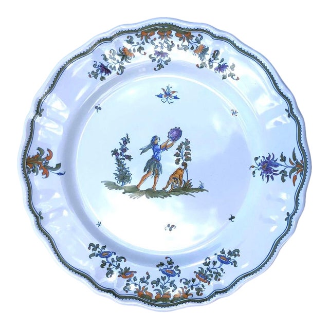 Plates Decorative plate Moustier with blue floral pattern Porcelain ...