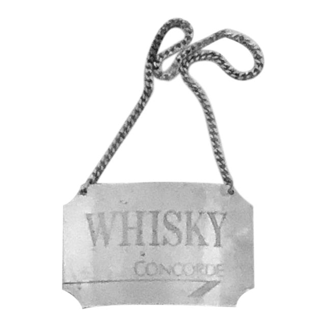 1986 Concorde British Airways Sterling Silver Whisky Decanter Tag Label ...