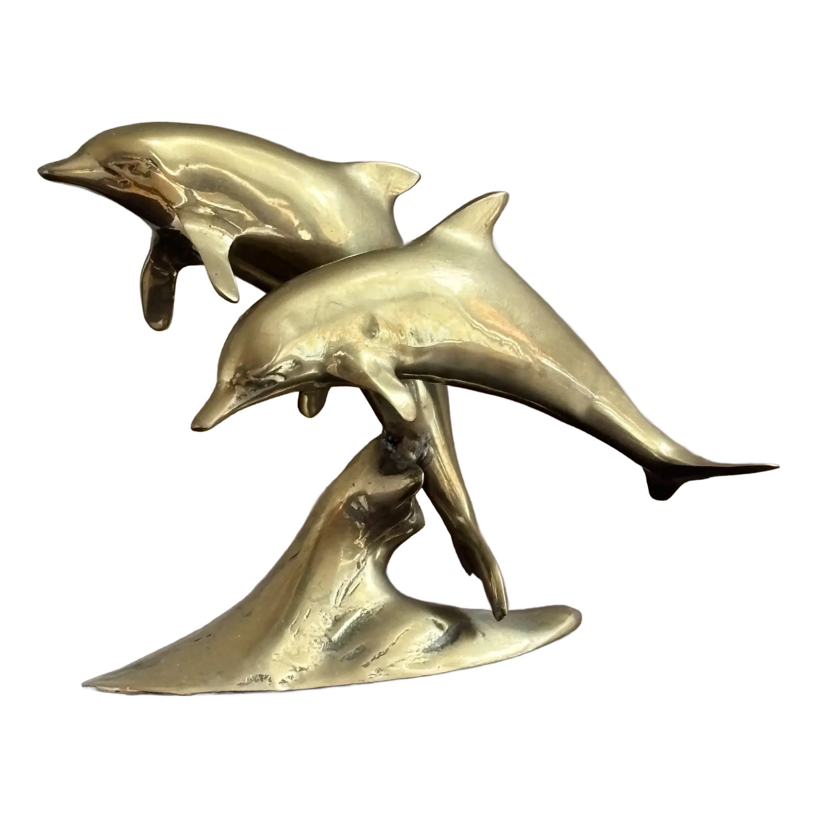 1960s Brass Dolphins Sculpture | Chairish