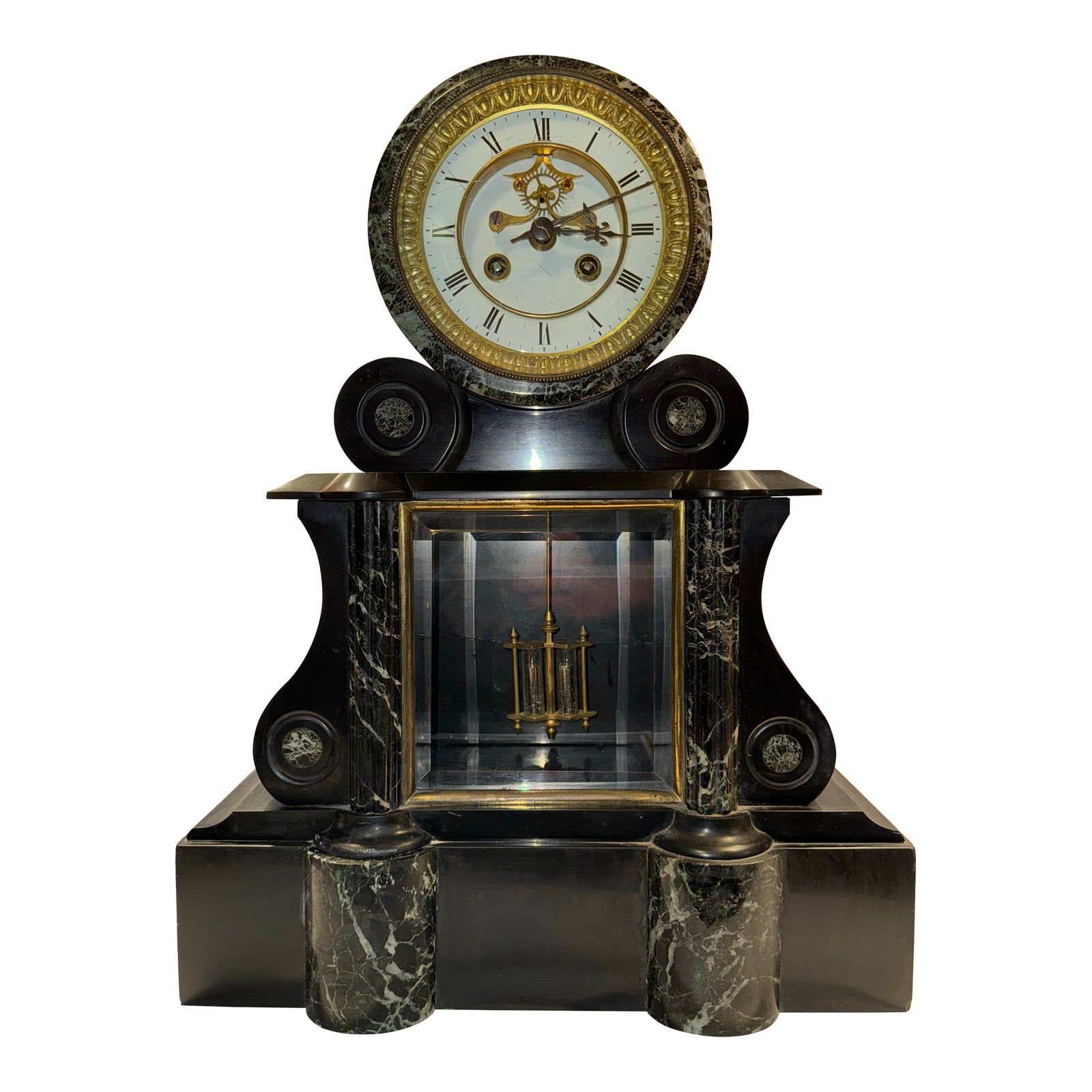 19th Century French Open Escapement Brocot Mantel Clock | Chairish