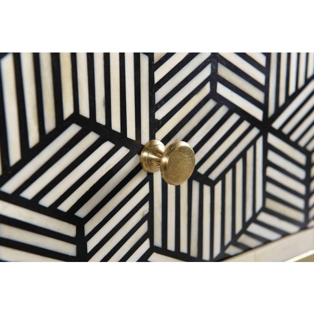 Faux Bone Inlay Side Table | Chairish