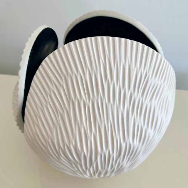 Vintage Botanical Textured Ceramic Vase | Chairish