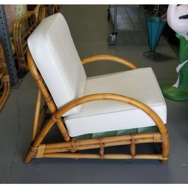 Restored Rattan Single Strand Half Moon Sofa & Lounge Chair Living Room ...