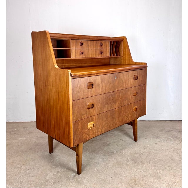 1960’s Mid Century Modern Teak Secretary / Desk by Musterring | Chairish