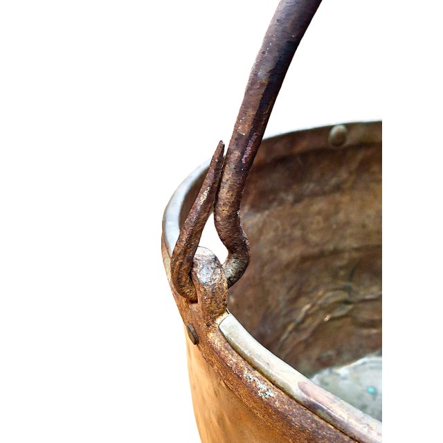 A Large 19th-Century Copper Apple Butter Cauldron With Iron Handle ...