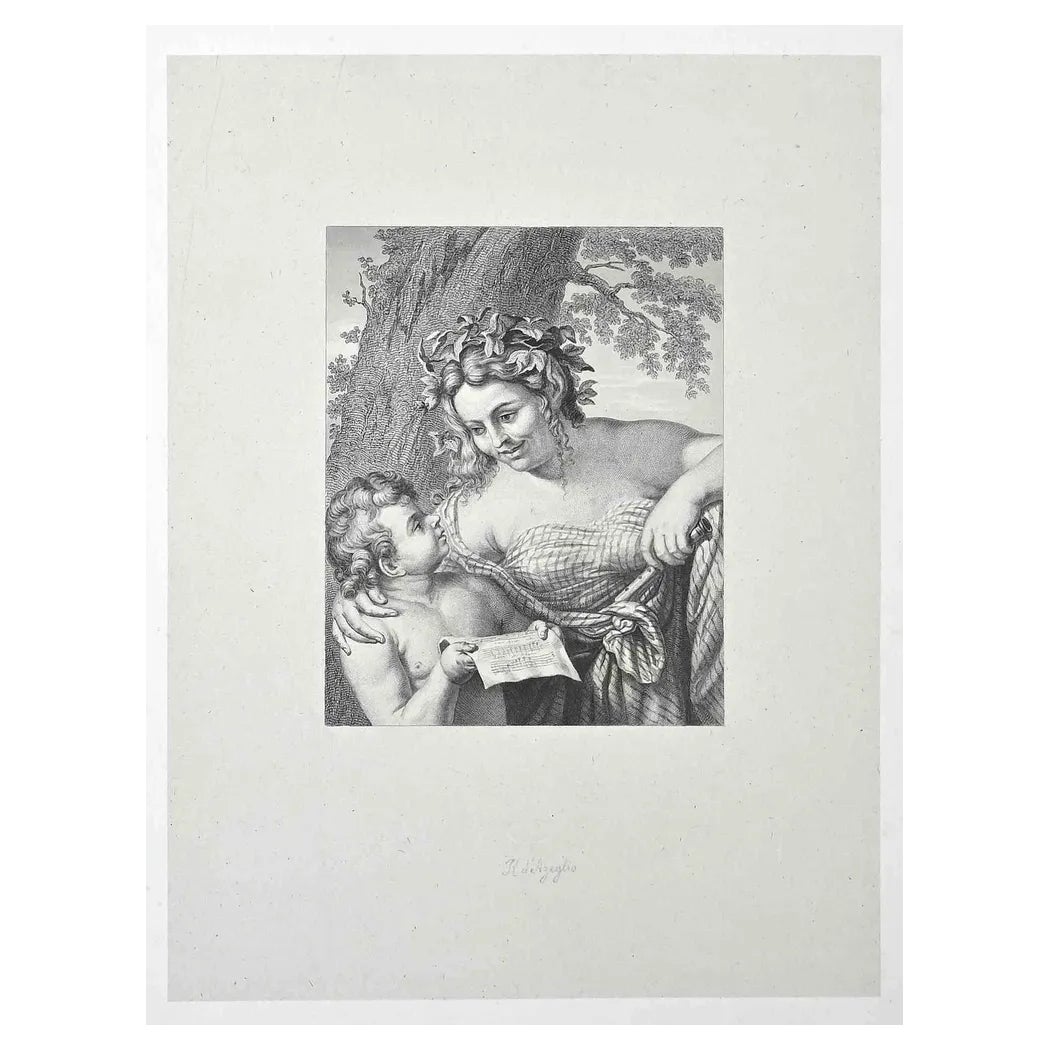 Roberto Taparelli, The Music Lesson, Lithograph, 19th Century | Chairish