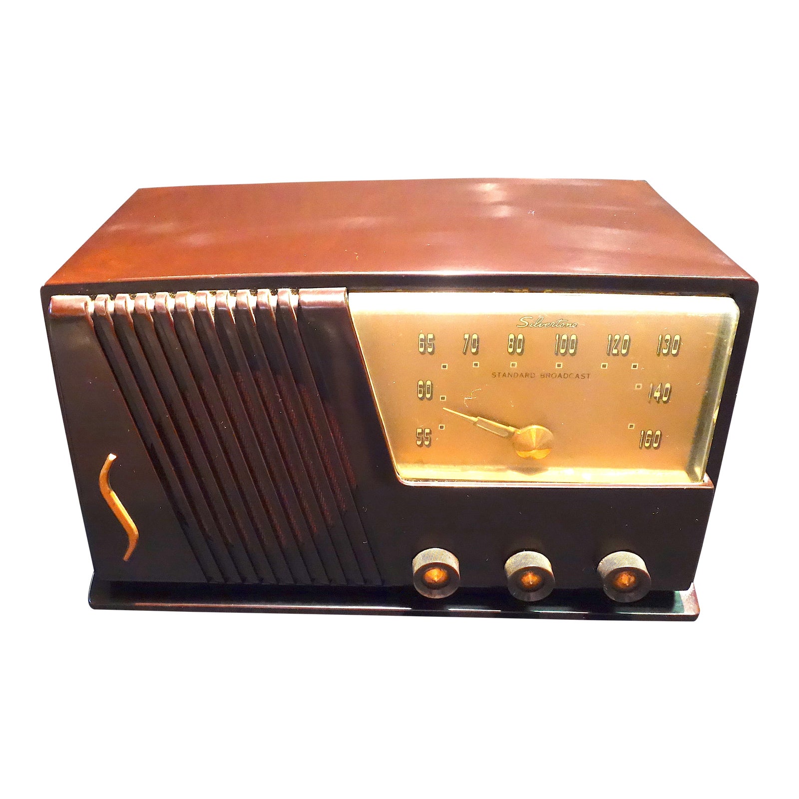 Silver Tone Circa 1950 Radio Offers a Deco Look | Chairish