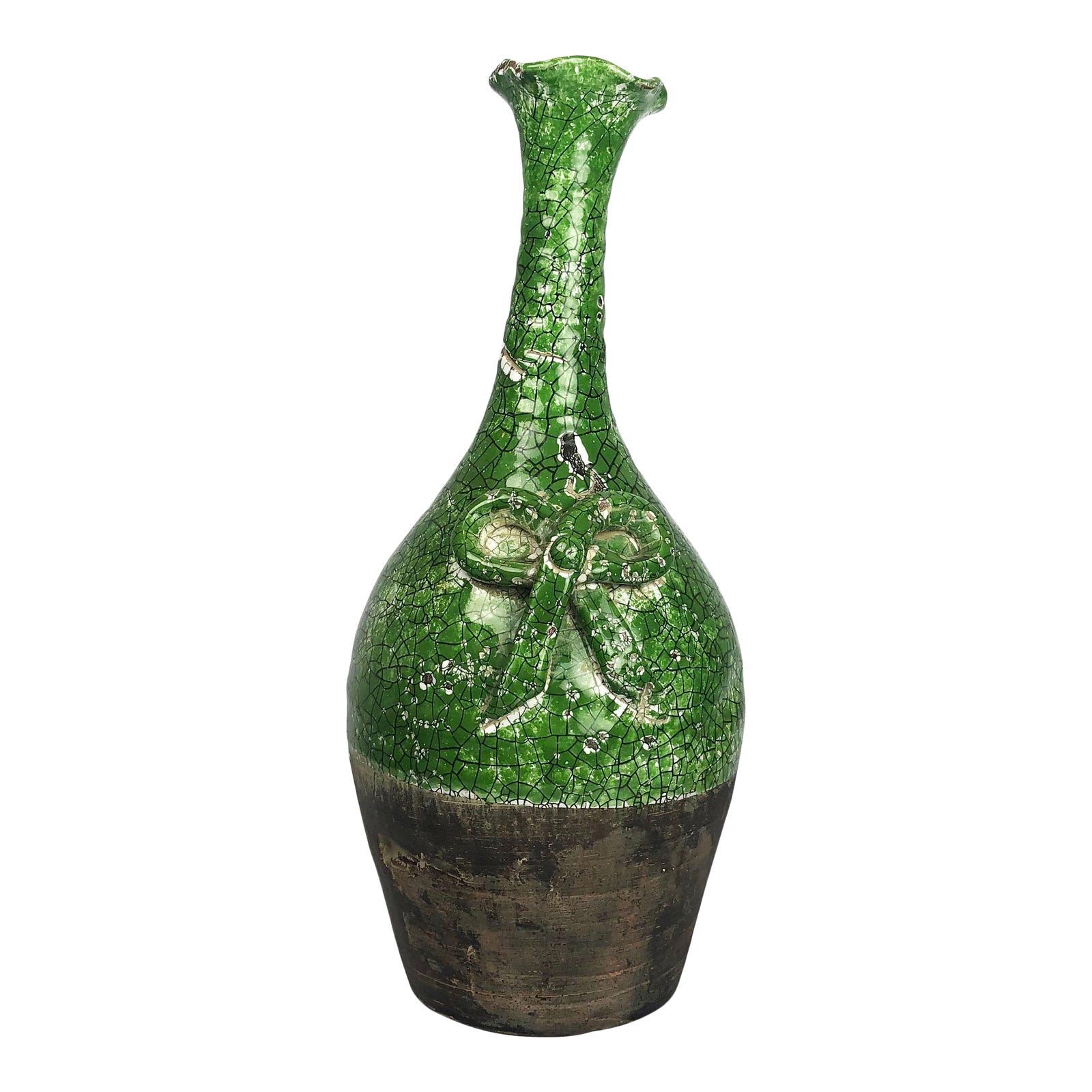 Ceramic Jar in Crackle Glaze Technique | Chairish