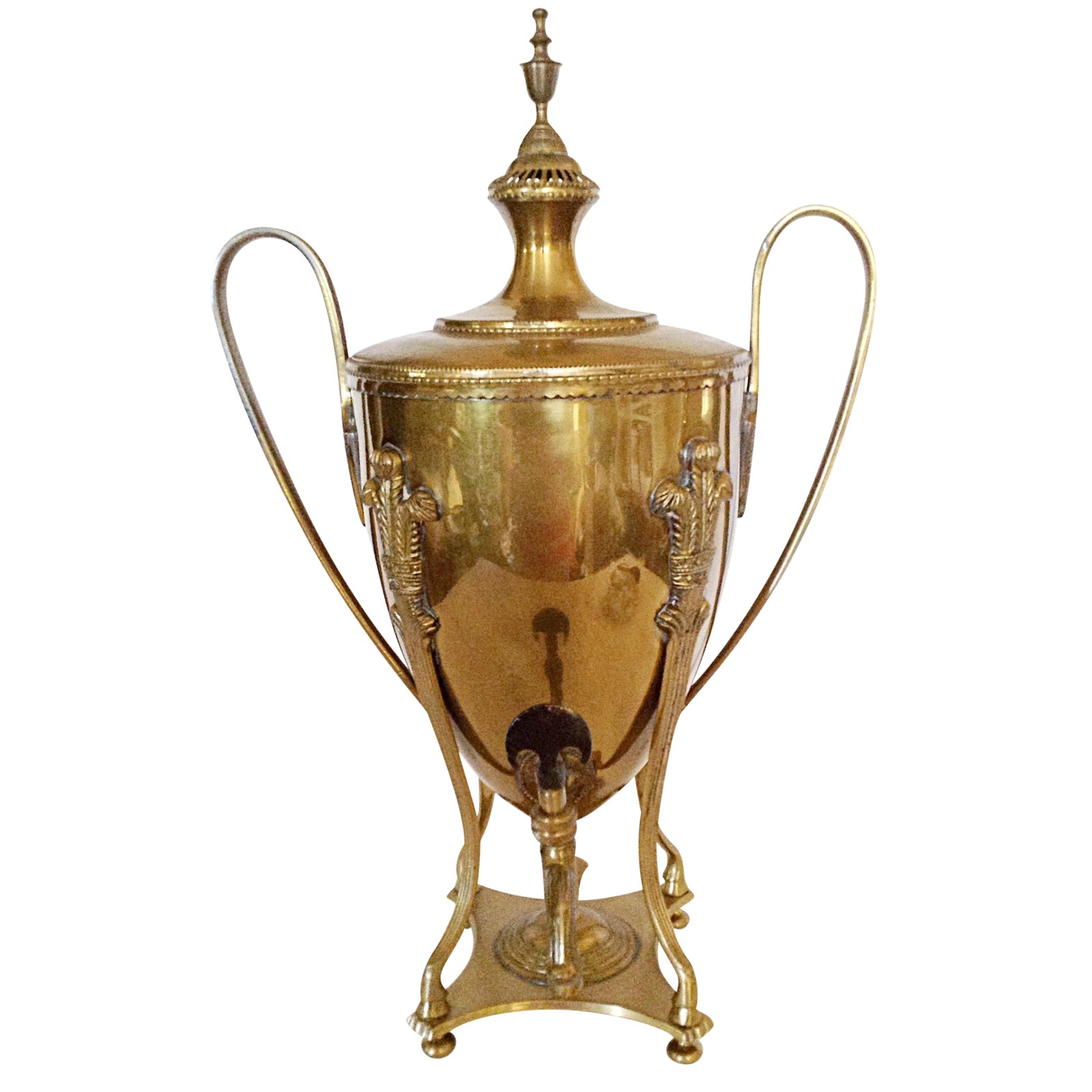 Large Brass Serving Trophy Urn | Chairish
