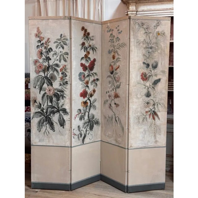 Pair of 18th Century French Four-Panel Floor Screens | Chairish