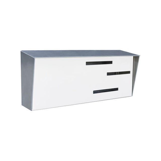 Modern Mailbox - Two Tone Stainless & White | Chairish