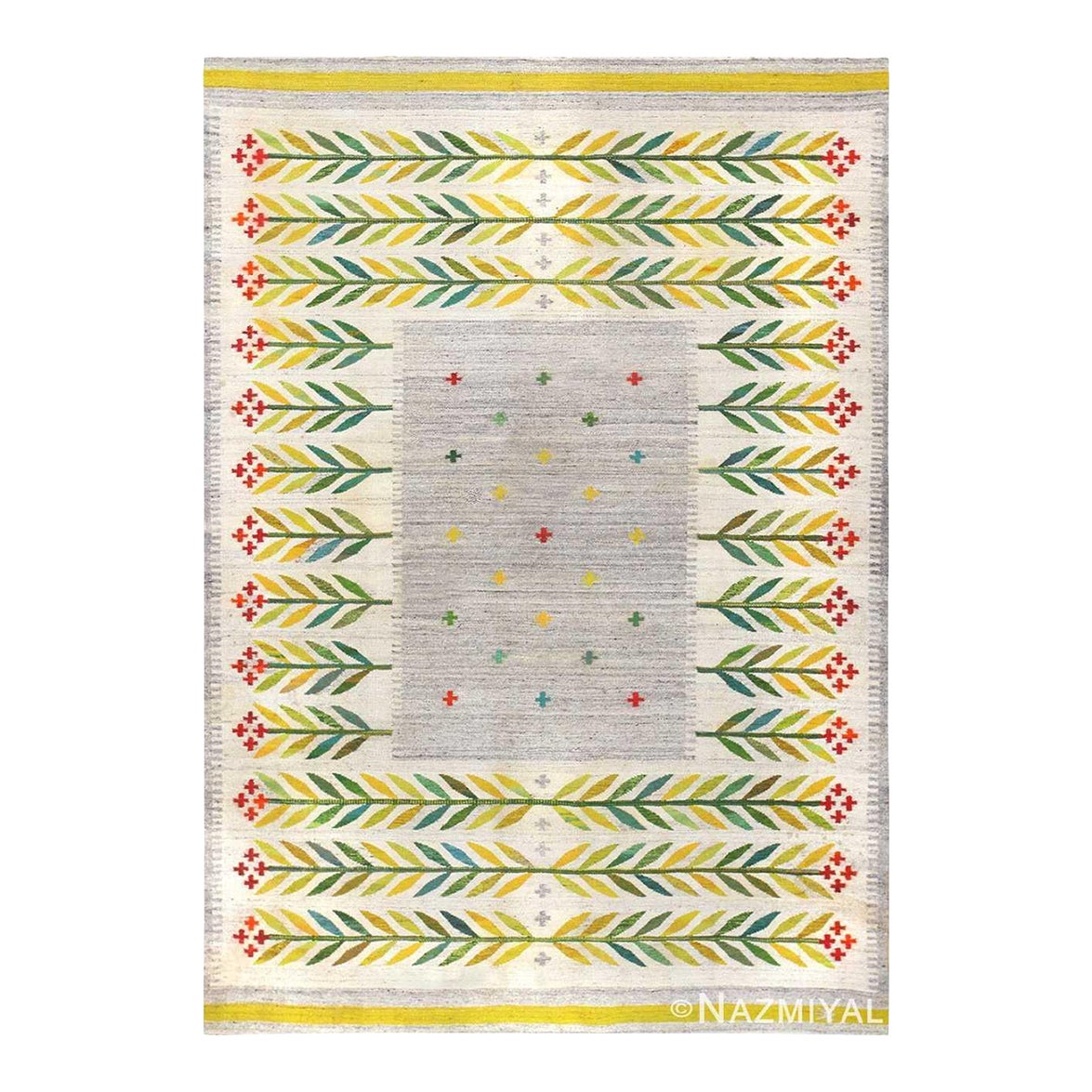 Artistic Colorful Geometric Floral Pattern Vintage Flat Woven ...